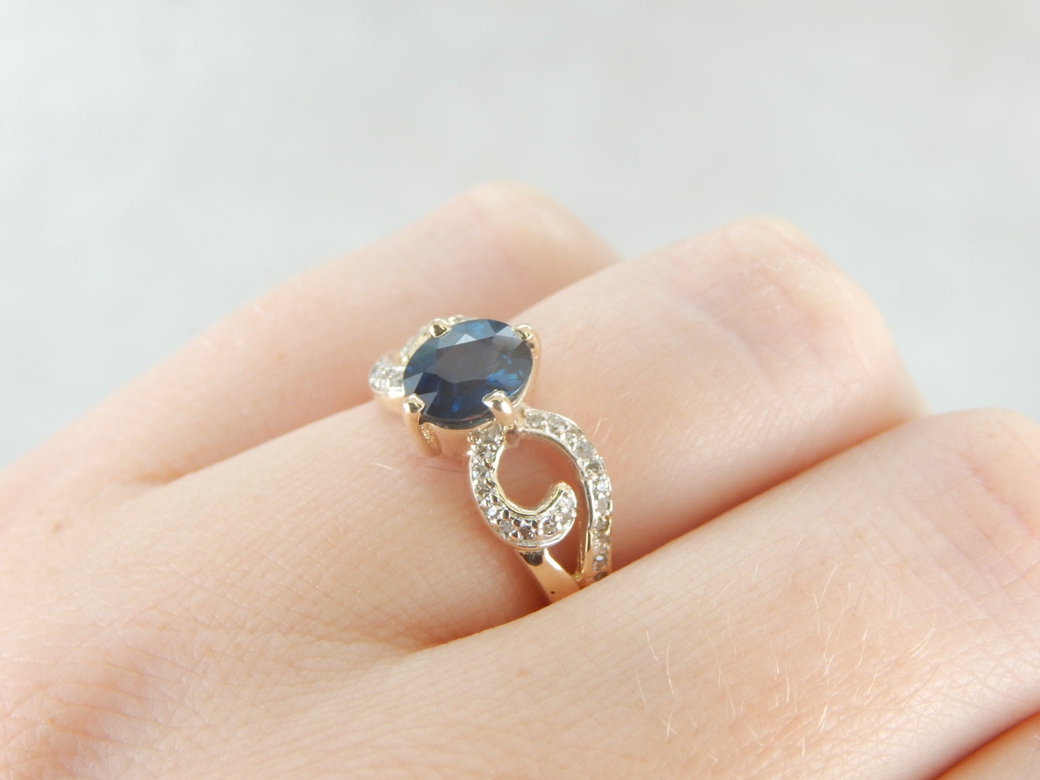 Modernist Sapphire Ring for Day or Evening 97T86Q-N - Etsy