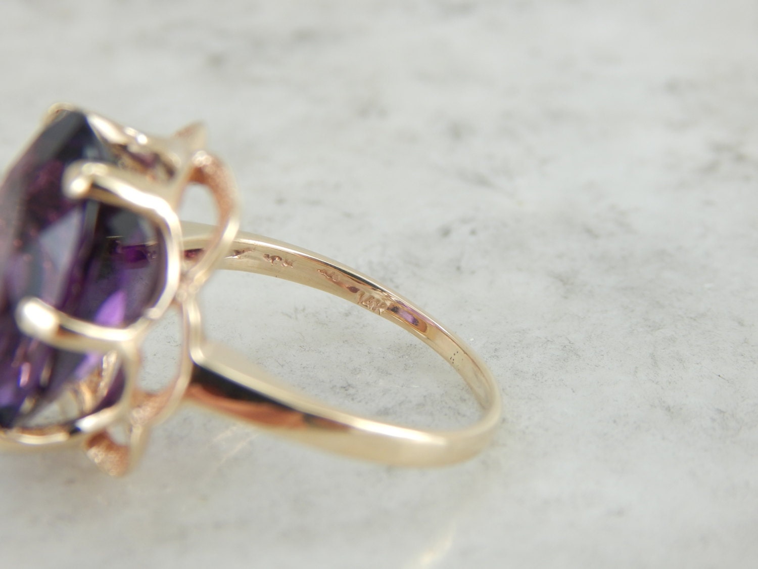Bold Deep Purple Framed Amethyst Cocktail Ring DM49E2-R - Etsy