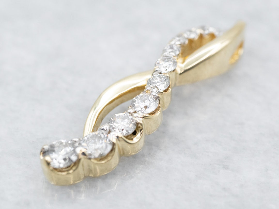 Diamond Encrusted Infinity Pendant, Looping Diamond Pendant, Yellow ...