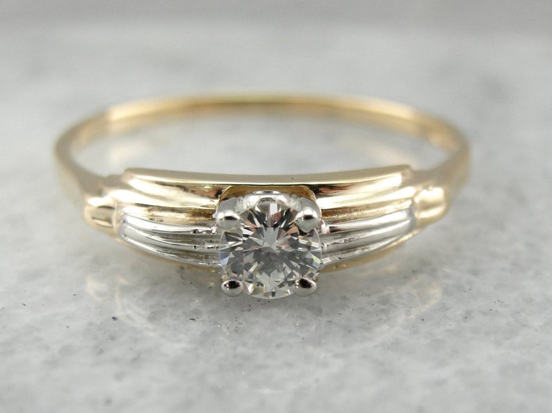 Iconic Retro Era Design Diamond Engagement Ring FYNF4D-D | Etsy