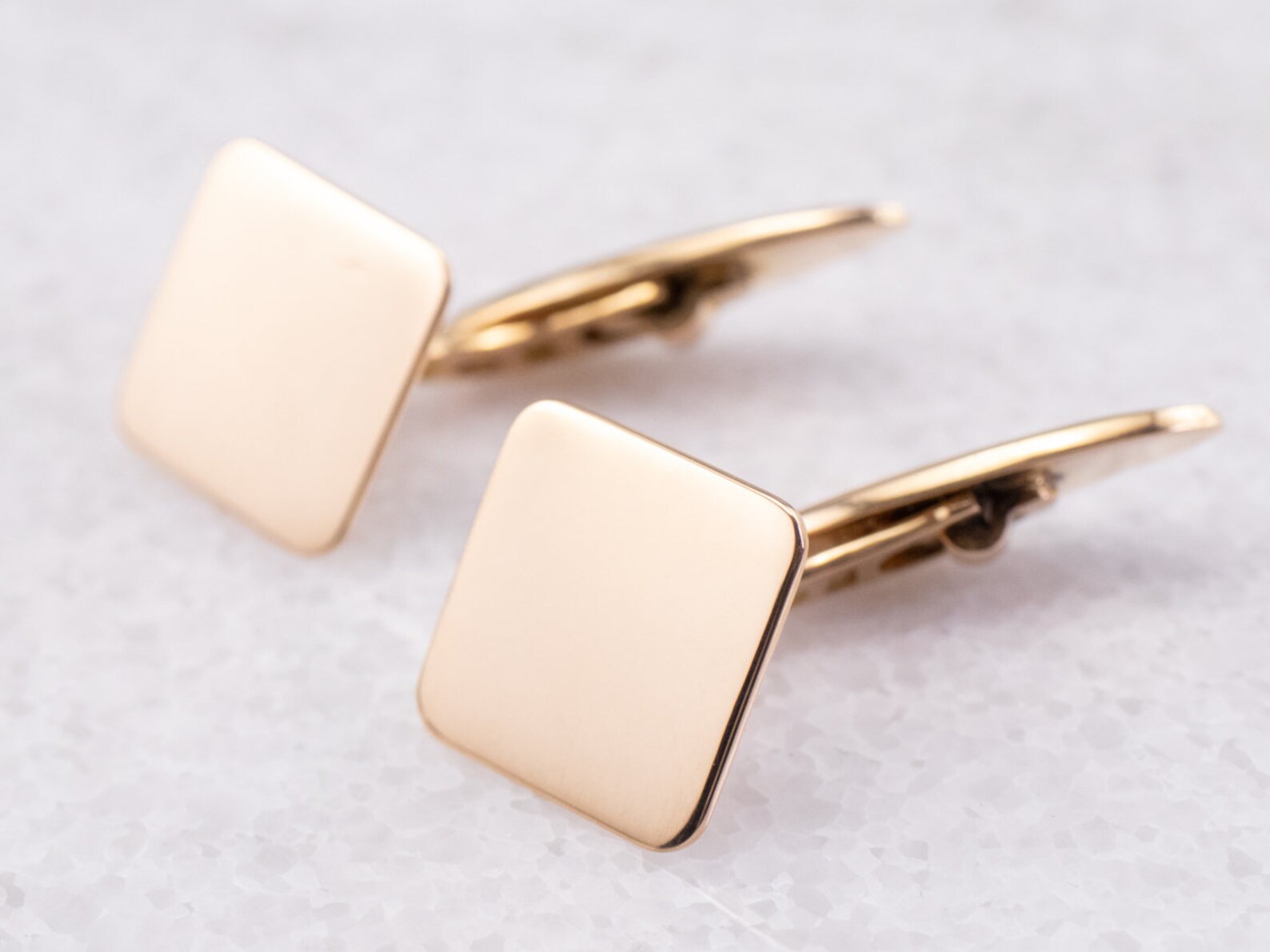 Vintage Rose Gold Cufflinks Plain Gold Cufflinks 18K Gold | Etsy