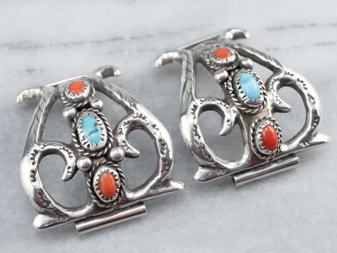 Turquoise and Coral Watch Tips, Native American Jewelry, Watch ...