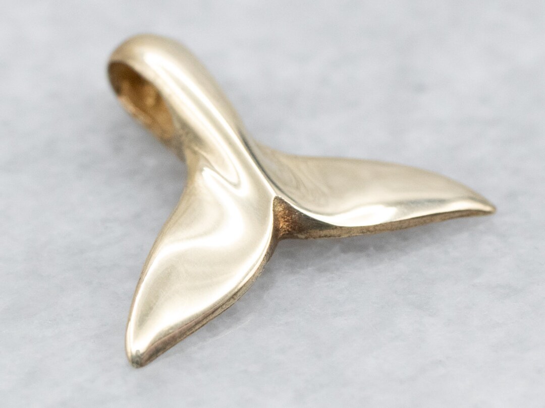 Whale Tail Pendant, Whale Pendant, Ocean Lover, Gold Pendant, Ocean ...