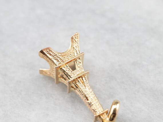 Large Gold Eiffel Tower Pendant, 18K Yellow Gold Eiff… - Gem