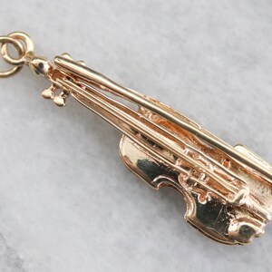 Yellow Gold Violin Charm, Violin and Bow Charm, Music Charm, Unisex ...