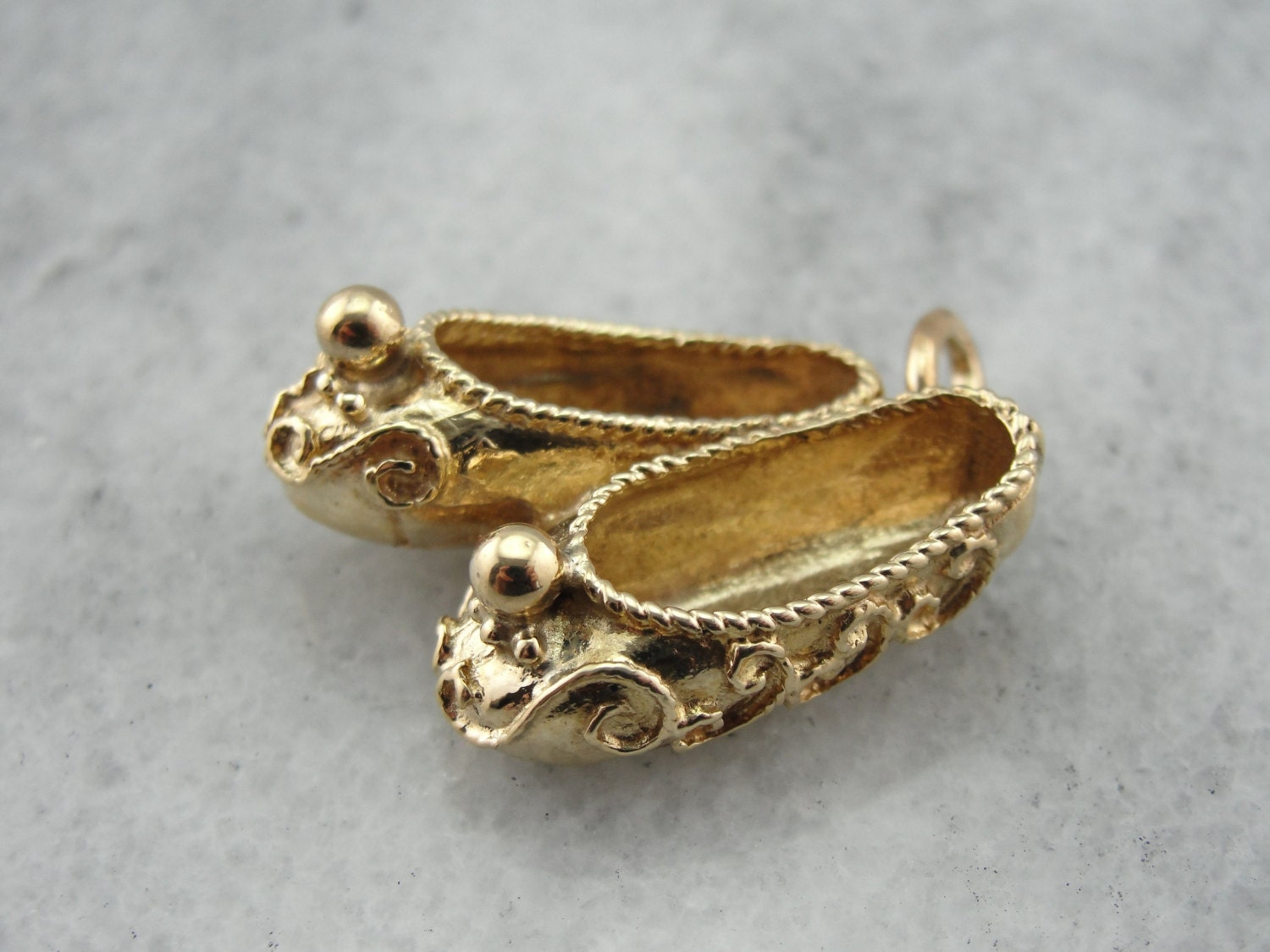 Vintage Ornate Gold Slippers Charm or Pendant N4EHYH-R | Etsy