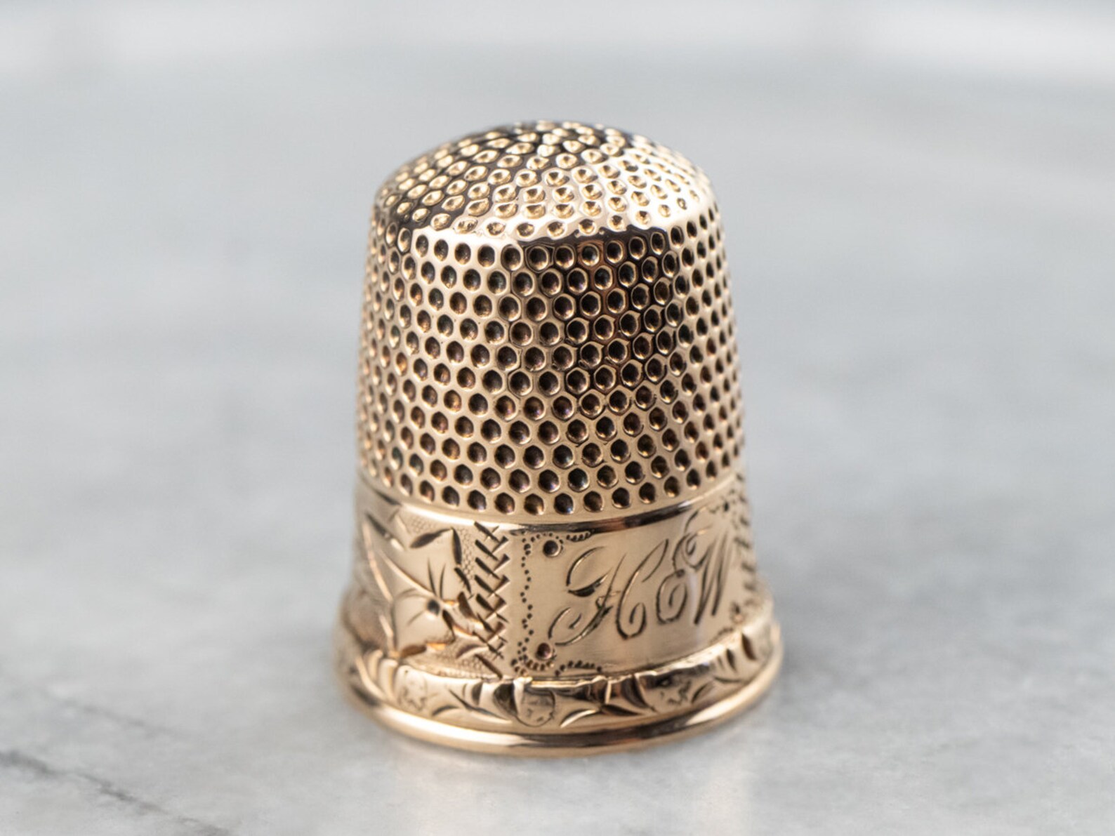 Victorian Rose Gold Thimble Antique Gold Thimble Sewing - Etsy