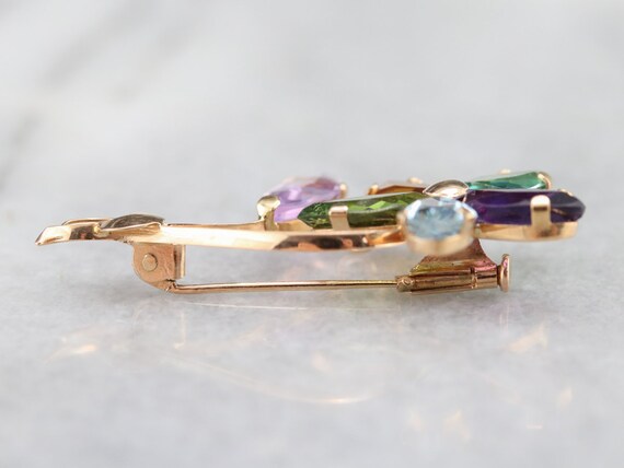 Multi Gemstone Flower Pin, Marquise Flower Ring, Gems… - Gem
