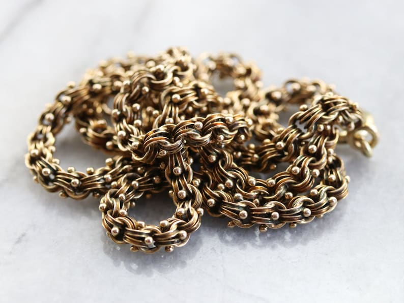 Antique Fancy Link Chain Necklace Antique Gold Chain - Etsy