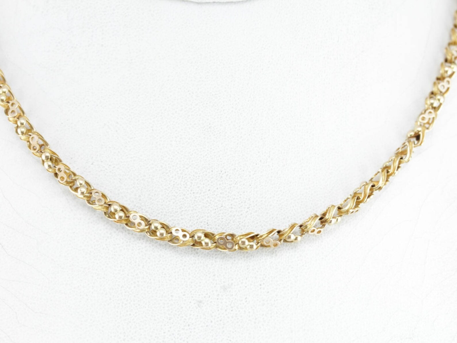 Ornate Twisted Link Gold Chain Necklace 29YEZR-N - Etsy