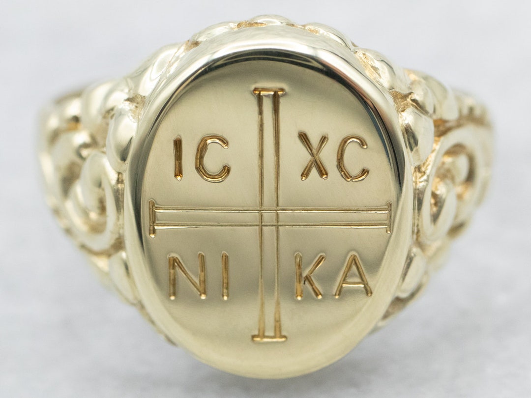 Yellow Gold Greek Orthodox Signet Ring, Yellow Gold Signet Ring ...