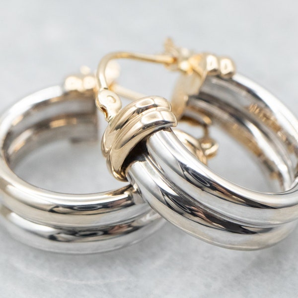 Two Tone Earrings - Etsy