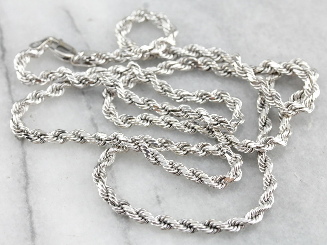 White Gold Twist Chain, Rope Twist Chain, Unisex Chain, Chain Necklace ...