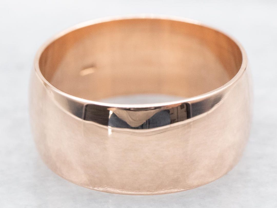Antique Rose Gold Wedding Band, Plain Gold Band, Unisex Wedding Band ...