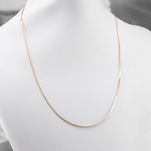 Italian 14K Gold Boston Link Chain, Flat Chain, Layering Necklace, 18 ...