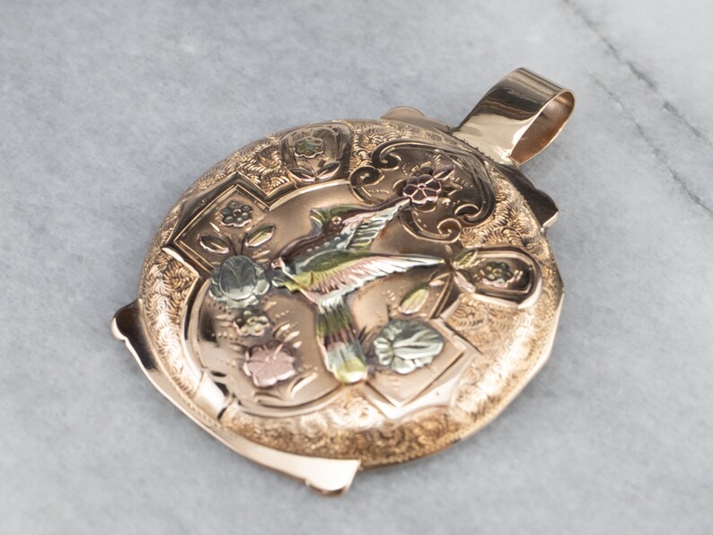 Large Cardinal Bird Disc Pendant Multi Color Gold Pendant - Etsy