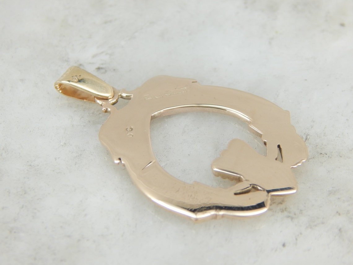 Claddagh Wreath Pendant With Bird and Celtic Knot Details | Etsy