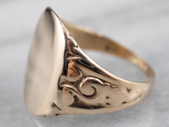 Victorian Rose Gold Signet Ring, Ornate Signet Ring, … - Gem
