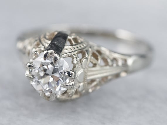 Ostby Barton Diamond Solitaire Ring, 14K White Gold A… - Gem