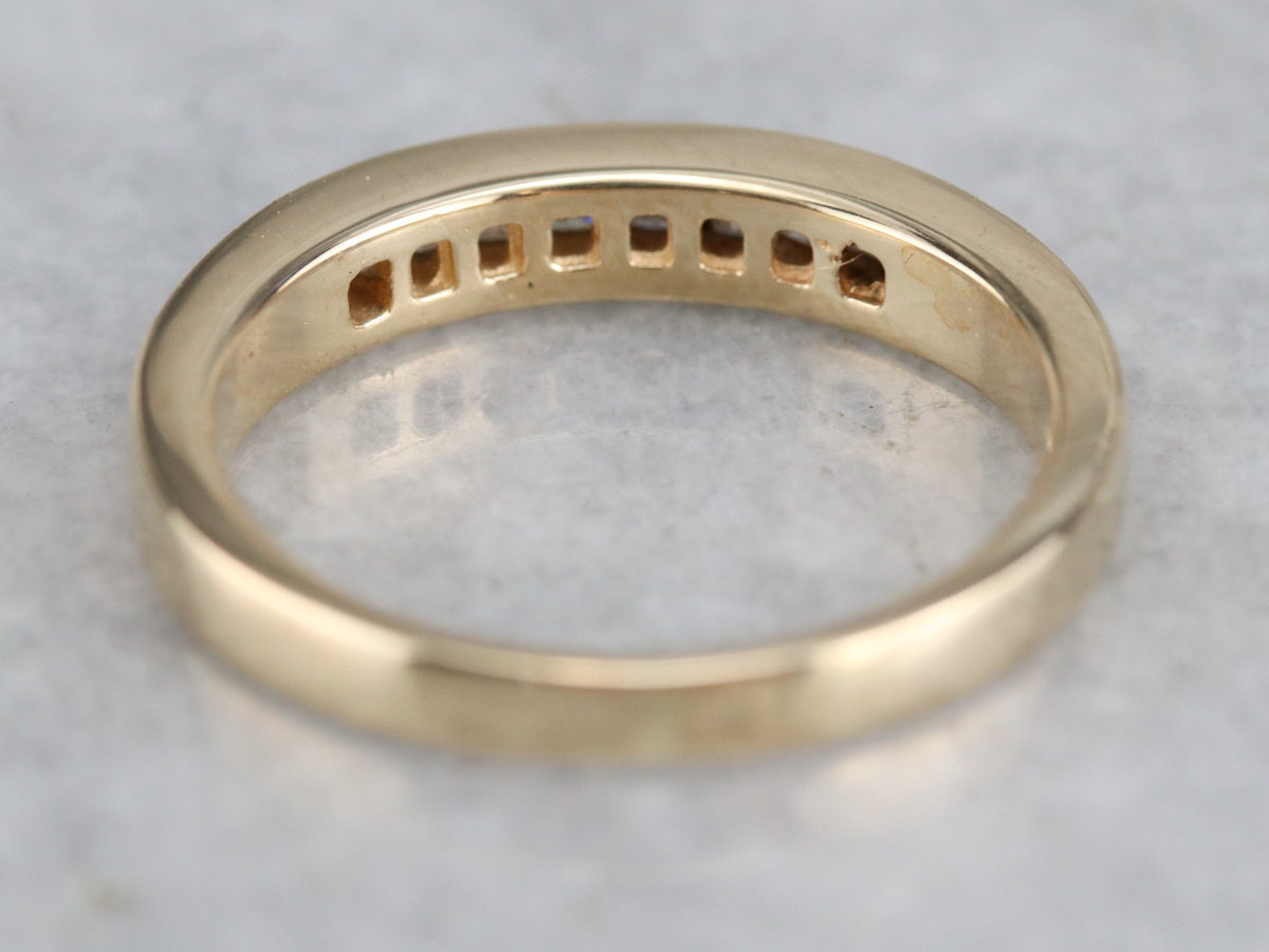 Square Cut Diamond Band Diamond Wedding Band Yellow Gold | Etsy