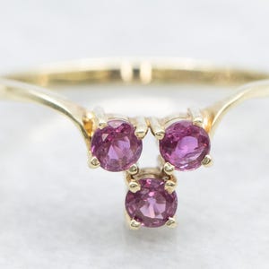 Yellow Gold and Ruby Ring, Three Stone Ruby Ring, Ruby Jewelry, Ruby ...