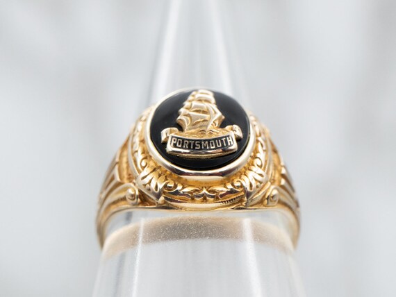Vintage 1945 Gold Class Ring, Portsmouth NH Class Rin… - Gem
