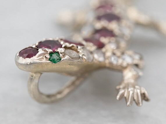 Sterling Silver Gemstone Lizard Pendant, Gemstone Gec… - Gem