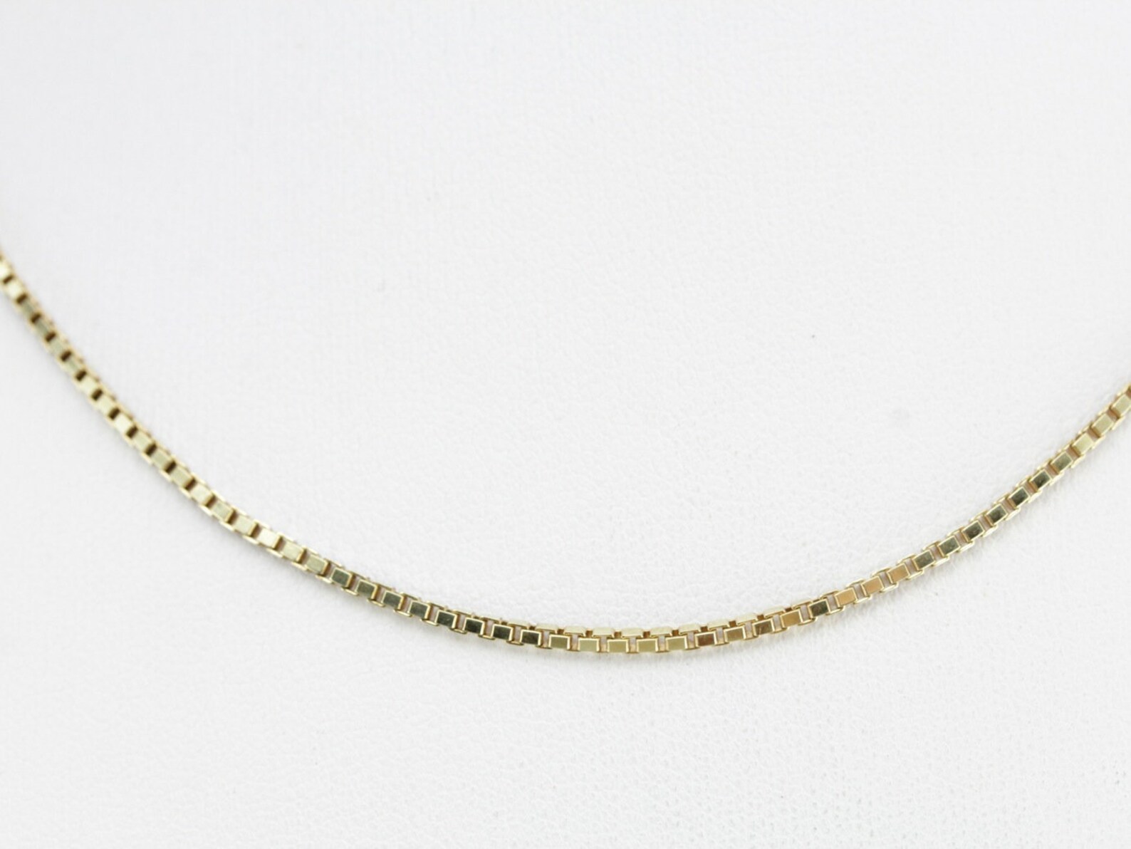 Yellow Gold Box Chain Gold Chain Necklace 15 Inch Gold | Etsy