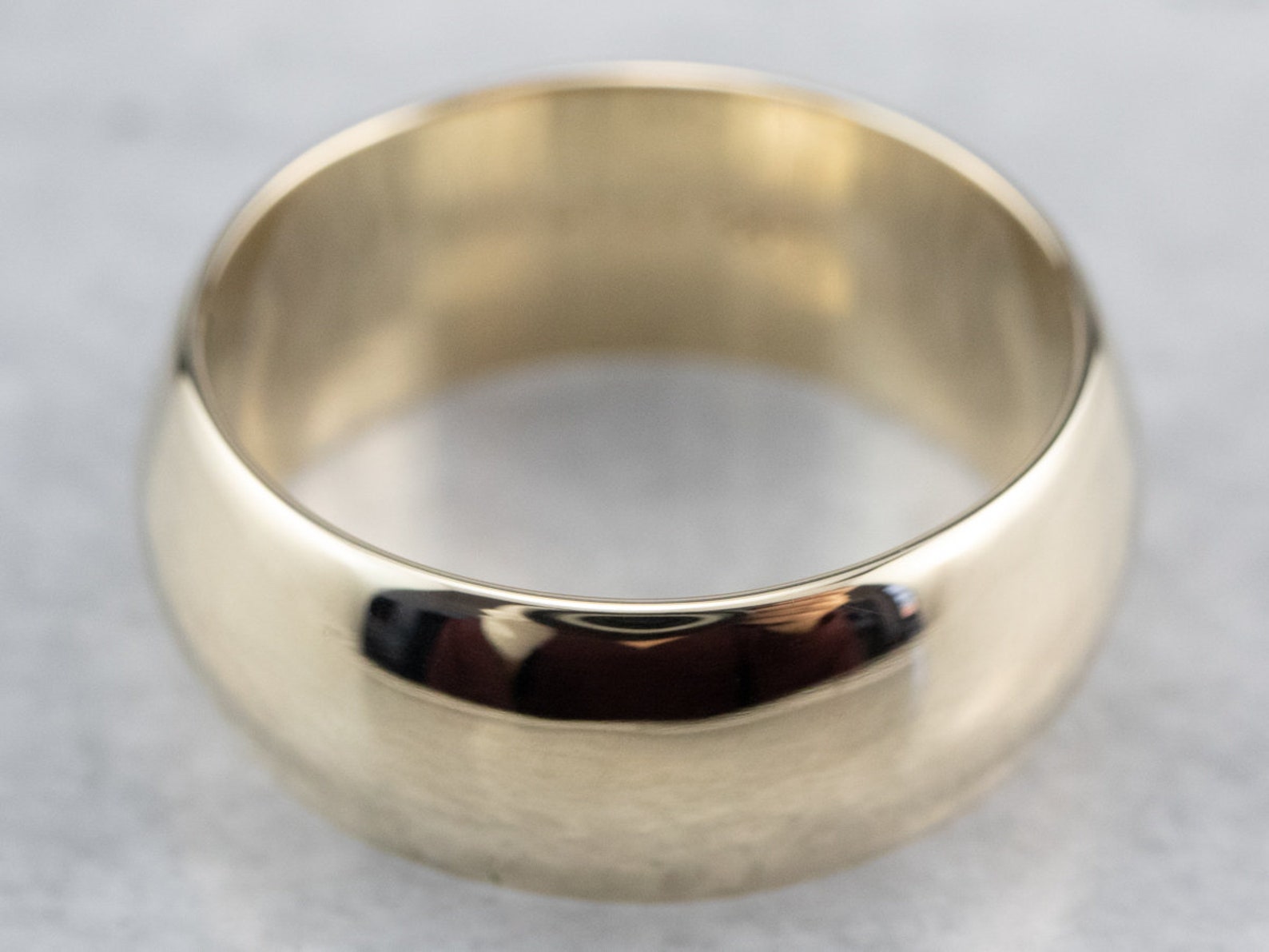 Wide Gold Wedding Band 14K Gold Band Stacking Ring | Etsy