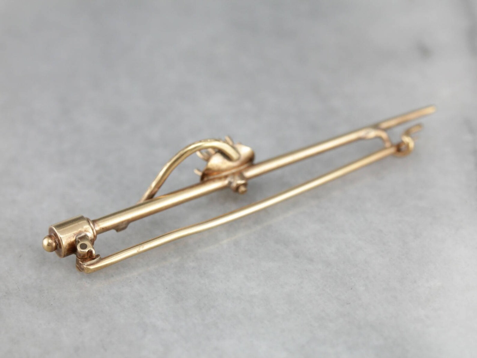 Antique Victorian Bar Pin With Simple Flower and Diamond THZ2TL - Etsy