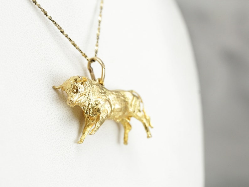 Detailed Bull Gold Charm, Bull Pendant, Spanish Charm, Running of the ...