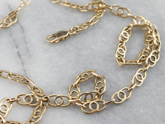 Yellow Gold Interlocking Link Chain, Gold Chain, Vint… - Gem Yellow Gold Interlocking Link Chain, Gold Chain, Vint… - Gem
