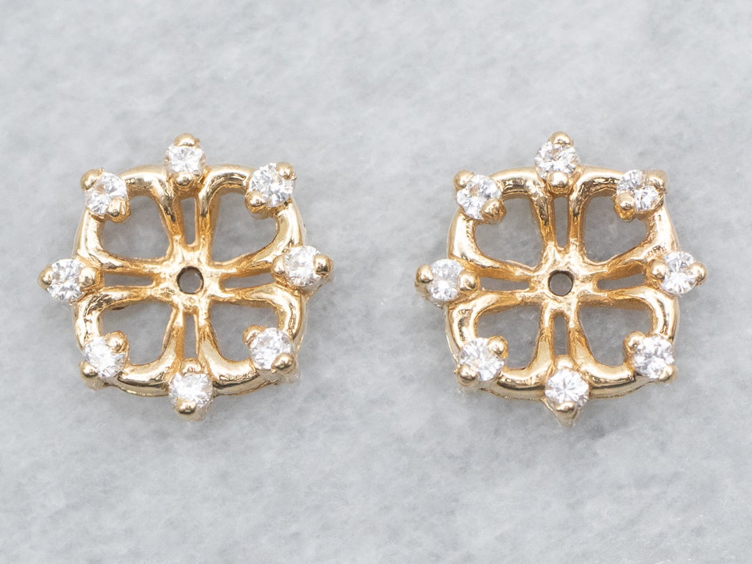 Yellow Gold Diamond Earring Jackets, Yellow Gold Earring Jackets ...
