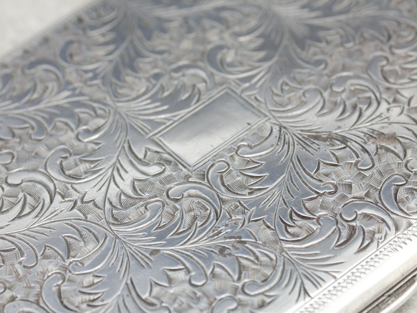 Antique Sterling Silver Case, Ornate Floral Monogram - Etsy