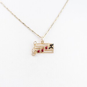 Gold Do Ray Me Musical Scale Charm, Yellow Gold Enamel Pendant, Musical ...