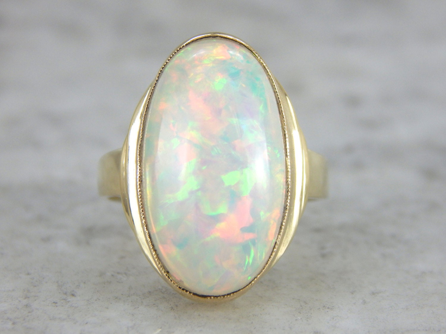 Large Oval Opal Cabochon Cocktail Ring 14E7YH-R | Etsy Large Oval Opal Cabochon Cocktail Ring 14E7YH-R | Etsy