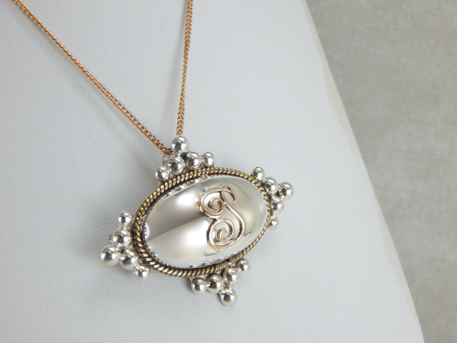 P Monogramed Brooch or Pendant in Silver and Gold TZQMAX-D - Etsy