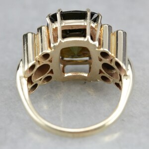 Bold Mid Century Modern Cocktail Ring With Large Dravite Tourmaline ...