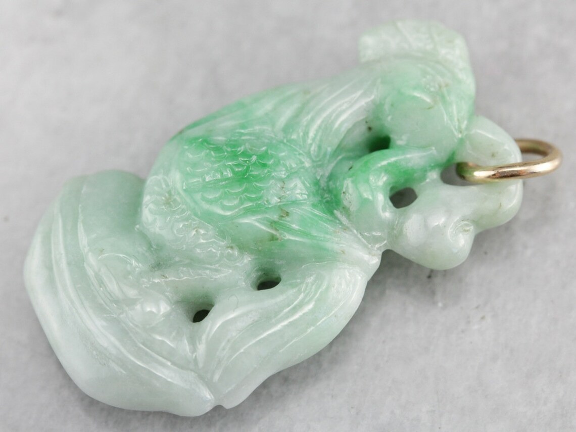 Vintage Carved Jade Rooster Pendant Year of the Rooster - Etsy