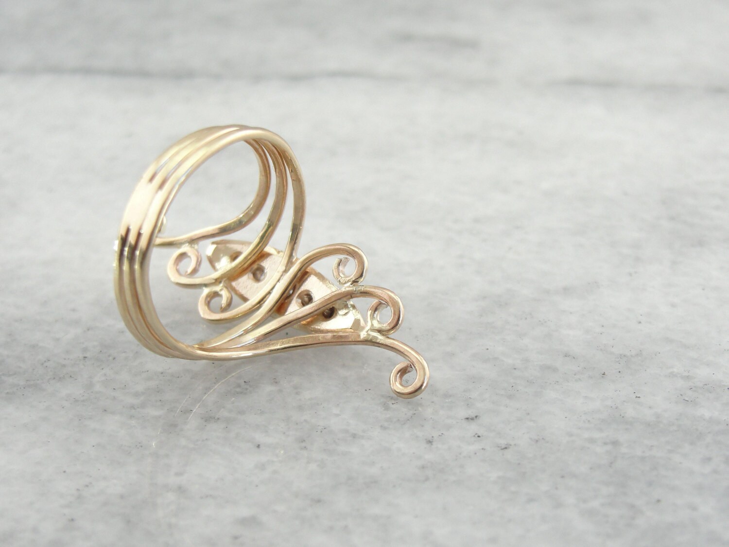 Swirling Double Winged Ladies Cocktail Ring Q2VD4K-D - Etsy