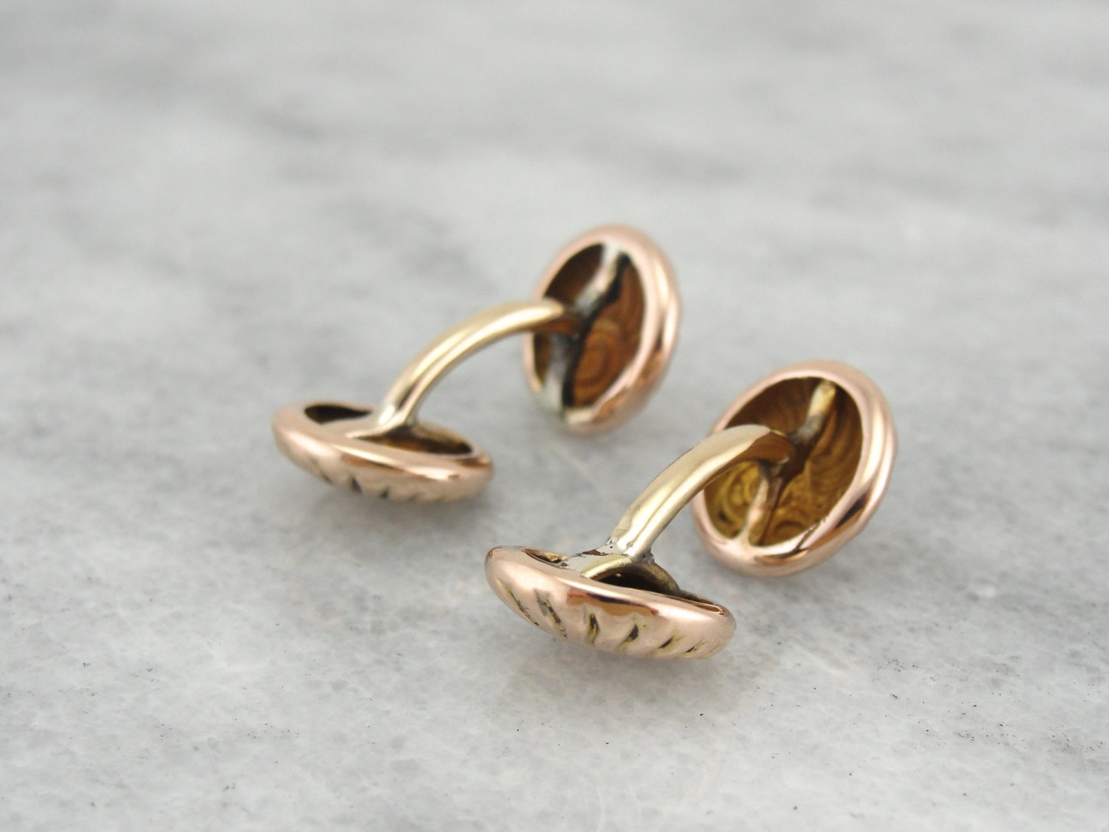Antique Rose Gold Victorian Cufflinks With Cornucopia Motif T31KC8-N - Etsy