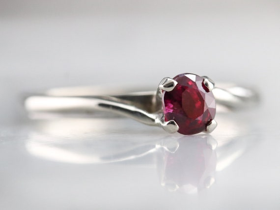 Ruby Solitaire Ring, Minimal Bypass Ring, Ruby Engage… - Gem