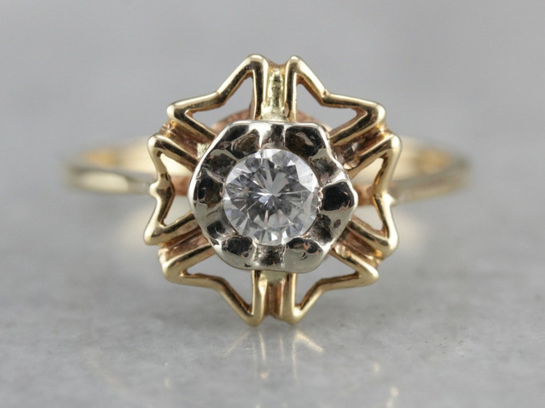 Unique Iron Cross Style Antique Ring With Fine Diamond APAK8L-N - Etsy