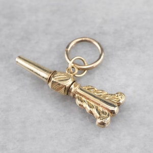 Fancy Gold Key Charm, Gold Key Charm, Vintage Gold Charm, Layering ...