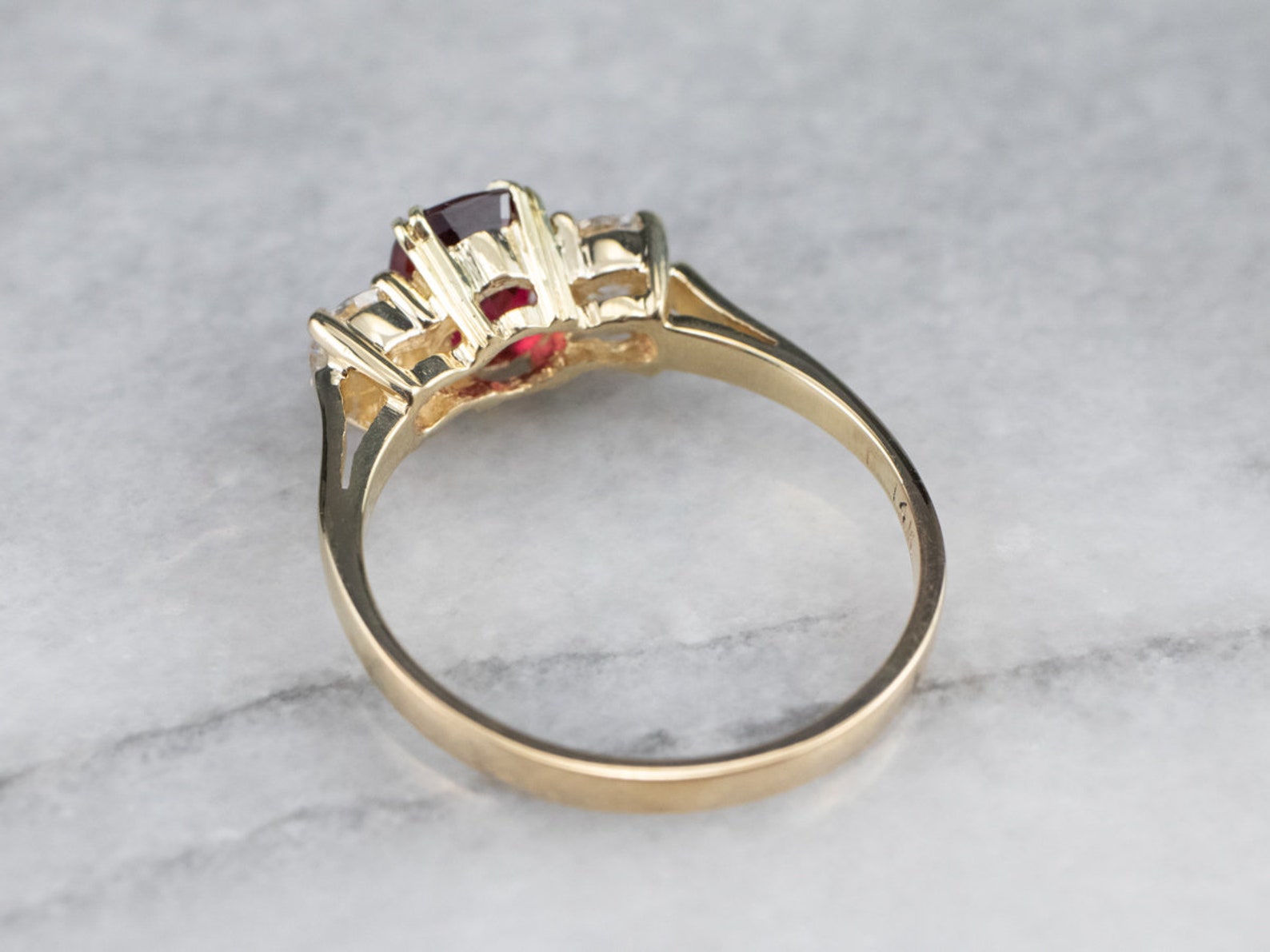 Ruby Diamond Engagement Ring Ruby Yellow Gold Ring Ruby - Etsy