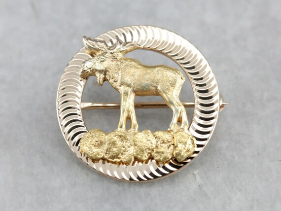 Upcycled Gold Moose Pin Moose Brooch Pin de solapa Pin - Etsy España
