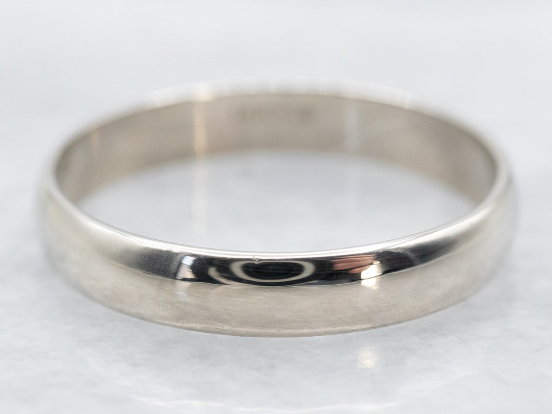 Plain White Gold Wedding Band, Stacking Band, Stacking Ring, 14K White ...
