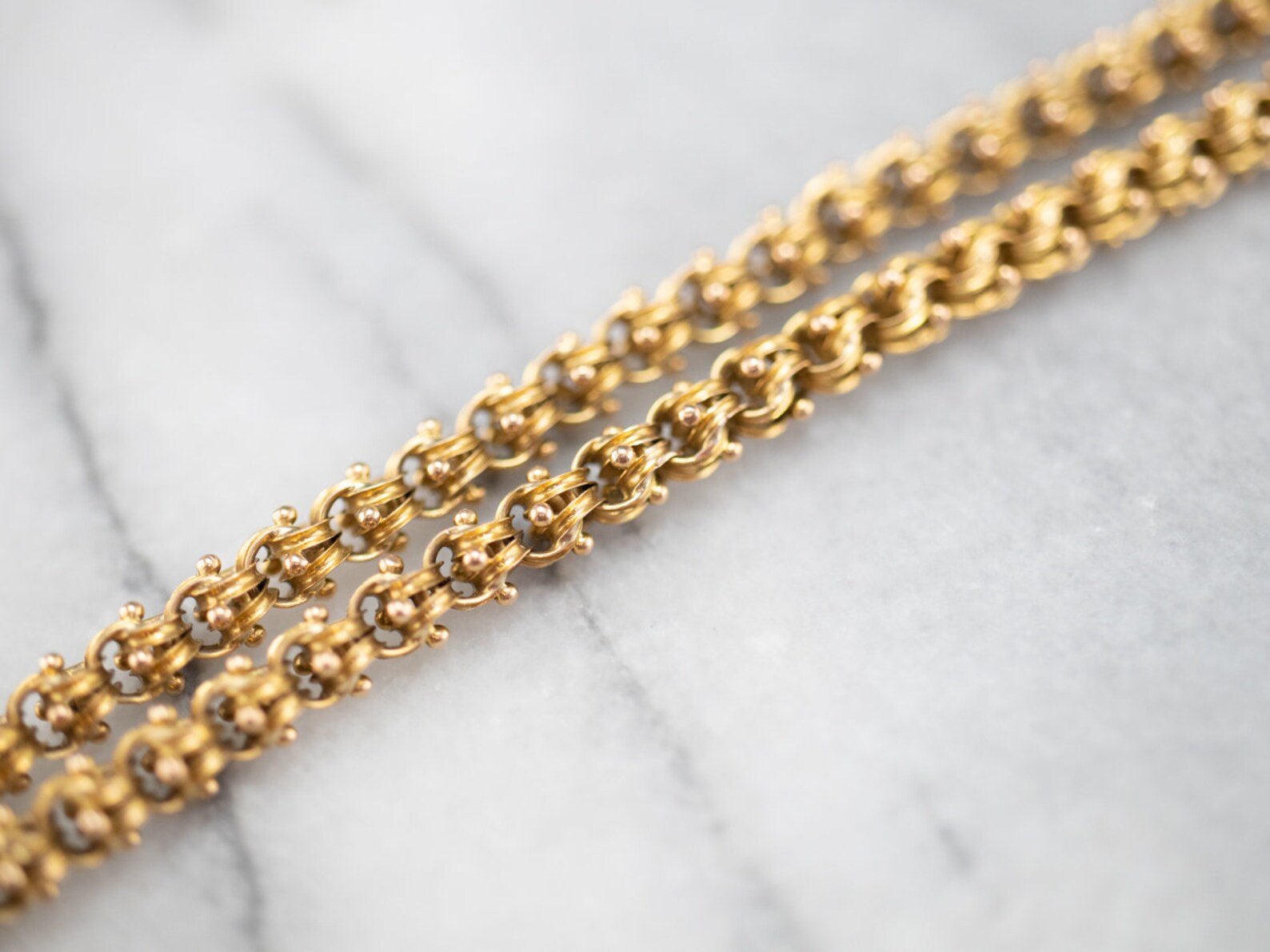 Antique Gold Link Chain Victorian Chain Necklace 14K Yellow - Etsy