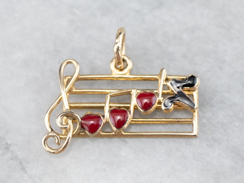 Gold Do Ray Me Musical Scale Charm Yellow Gold Enamel - Etsy