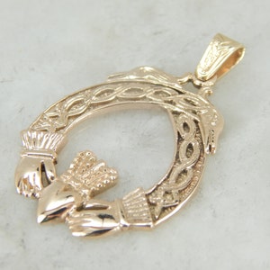 Claddagh Wreath Pendant With Bird and Celtic Knot Details 33T01C-D - Etsy